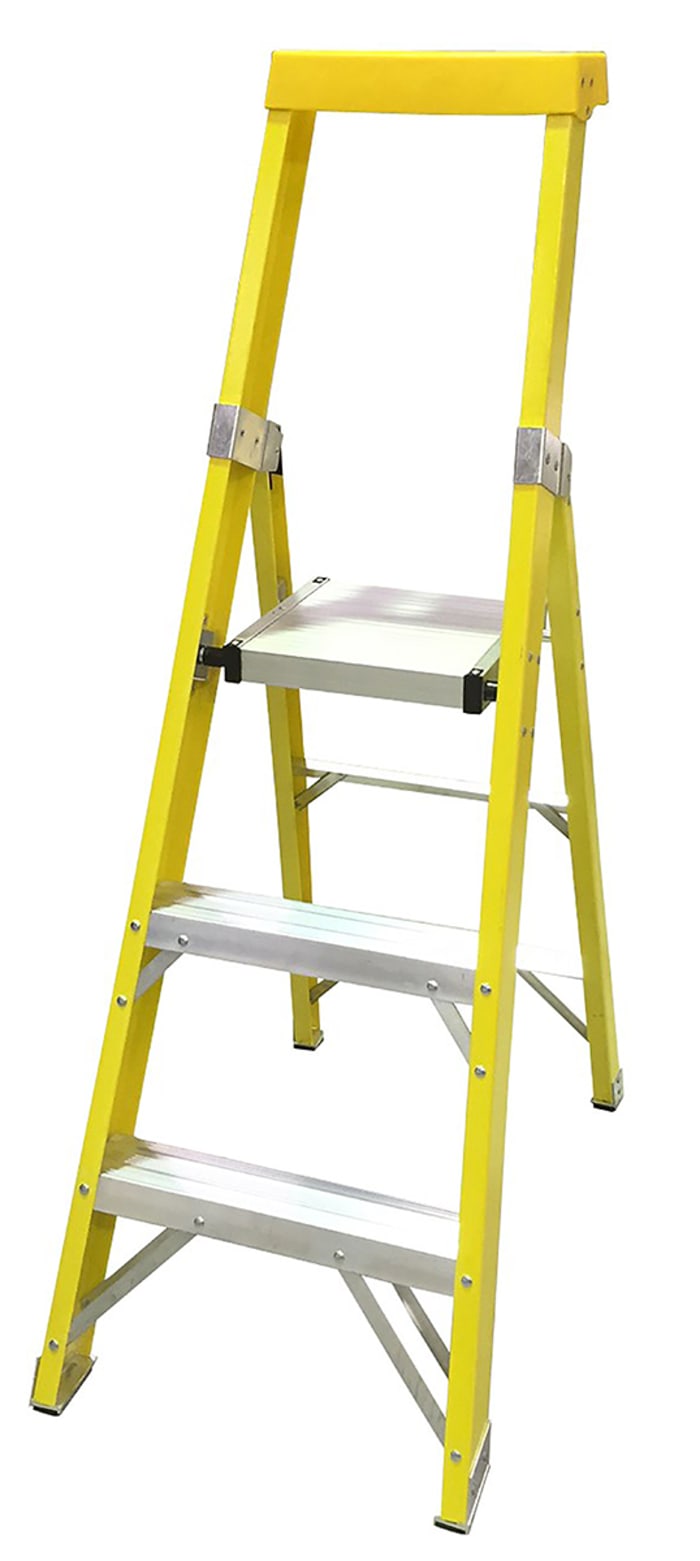 RS PRO | RS PRO Fibreglass 3 steps Step Ladder, 0.8m platform height ...
