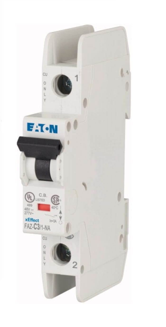 102081 FAZ-C3/1-NA Eaton | Eaton xEffect MCB, 1P, 3A Curve C, 240 → 415V AC, 48V DC, 10 kA ...