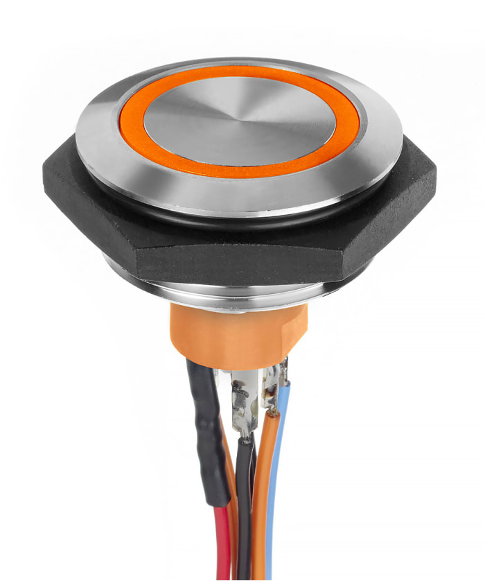 AV59022000074BK APEM | APEM Illuminated Vandal Proof Push Button Switch ...