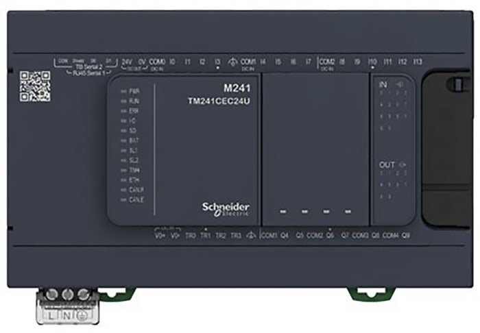 TM241C24R Schneider Electric | Schneider Electric Modicon M241 Series PLC CPU, Relay Output, 14 ...