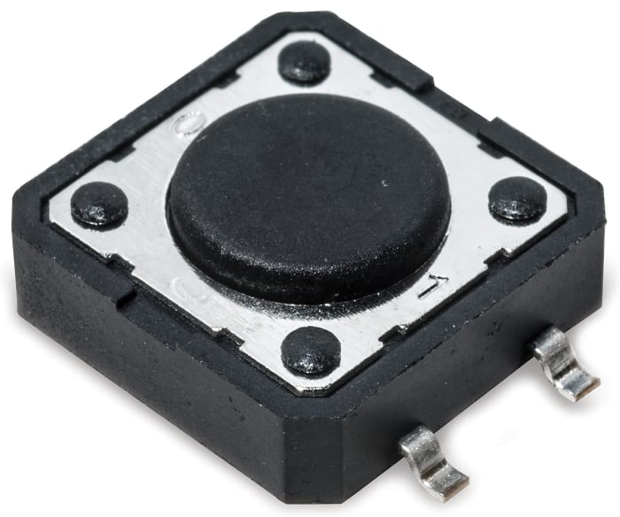 PTS125SM43-2 LFS C & K | IP40 Black Button Tactile Switch, SPST 50 mA 7 (Dia.)mm Through Hole ...