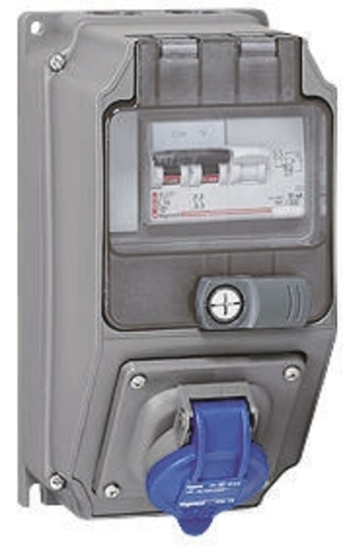 0 592 07 Legrand | Legrand IP44 Blue Wall Mount 2P + E Industrial Power ...