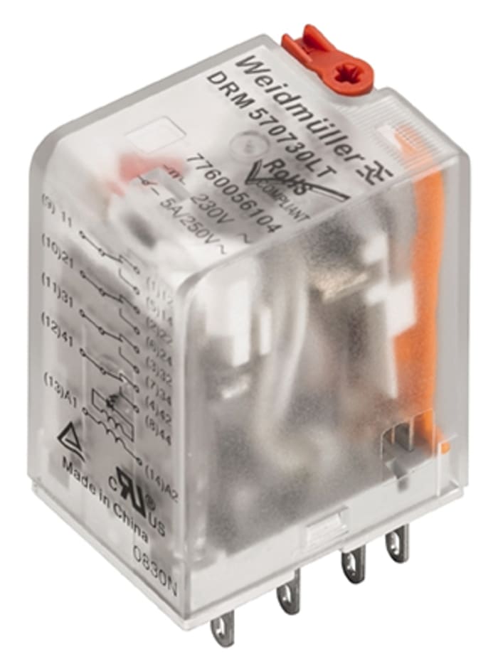 7760056104 Weidmuller | Weidmuller Panel Mount Power Relay, 230V ac ...