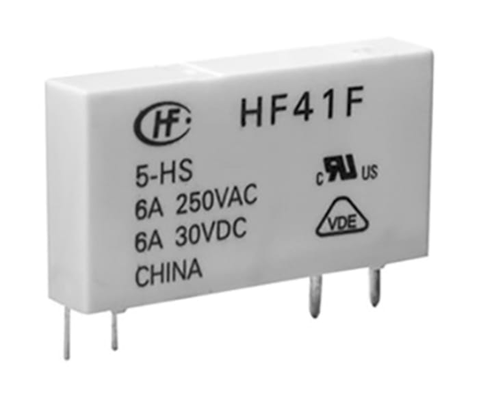 HF41F-012-ZS Hongfa Europe GMBH | Hongfa Europe GMBH PCB Mount Power Relay, 12V dc Coil, 6A ...