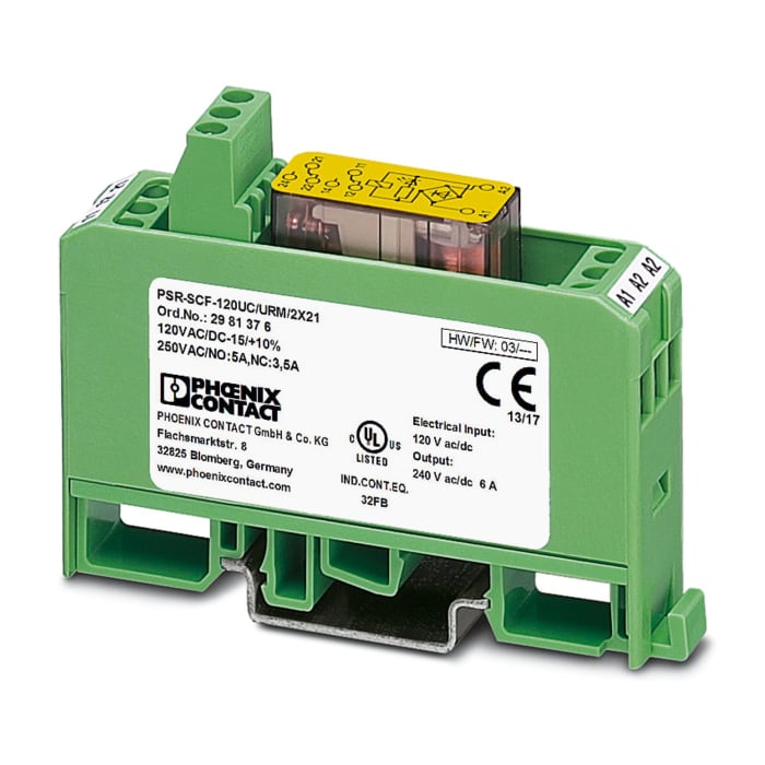 2981376 Phoenix Contact | Phoenix Contact Coupling Relay 120V ac/dc ...