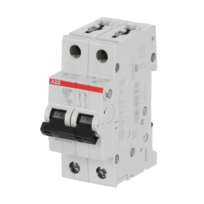 2CDS272001R0634 S202M-C63 ABB | ABB System Pro M Compact S200M MCB, 2P, 63A Curve C, 440V AC ...
