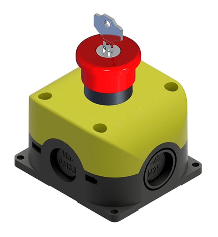 RS PRO | RS PRO Key Release Emergency Stop Push Button, Through Hole, 2 ...