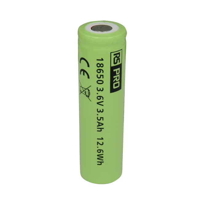 RS PRO | RS PRO RS PRO, 3.60V, 18650, Lithium-Ion Rechargeable Battery ...