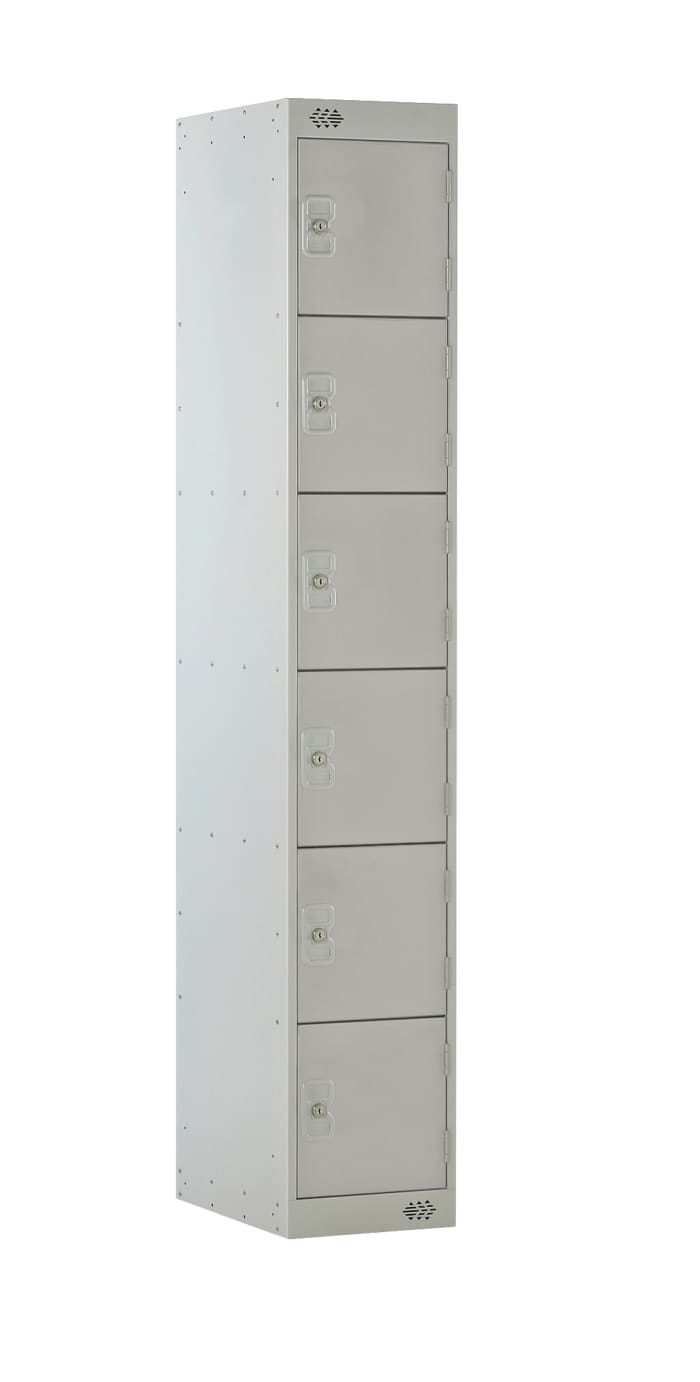 RS PRO | RS PRO 6 Door Steel Light Grey Storage Locker, 1800 mm x 450 ...