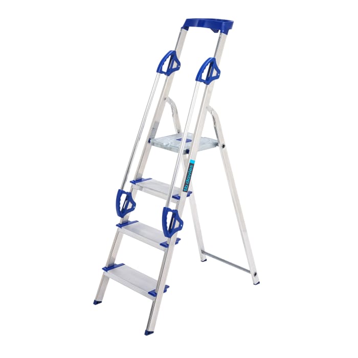 RS PRO | RS PRO 4 steps Step Ladder, 0.84m platform height, 0.82mm open ...