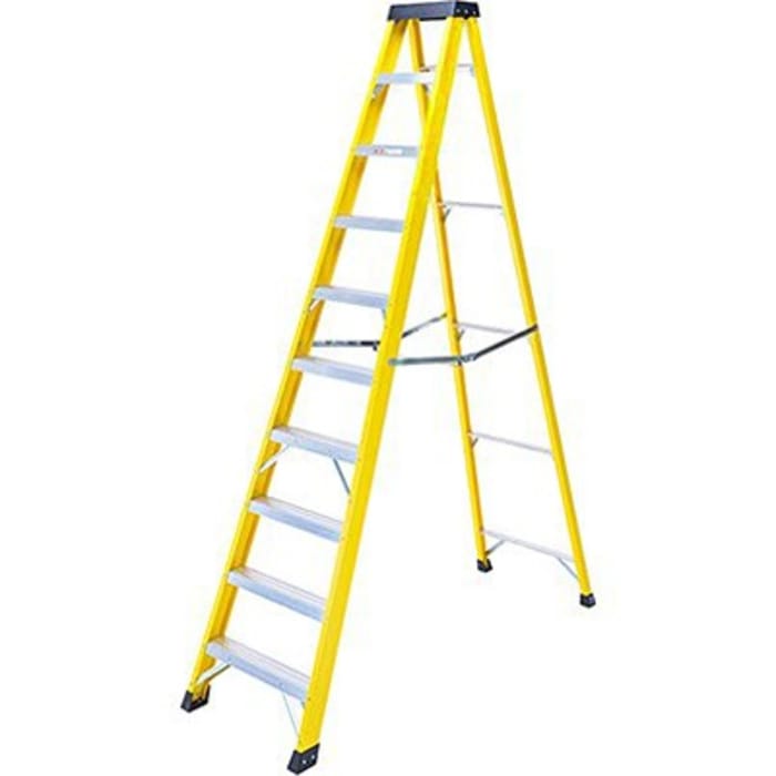 RS PRO | RS PRO Fibreglass 10 steps Step Ladder, 3.575m open length ...