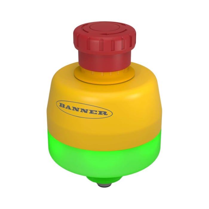 SSA-EB1PLGR-0DECQ8 Banner | Banner SSA-EB Series Twist Release Illuminated Emergency Stop Push ...