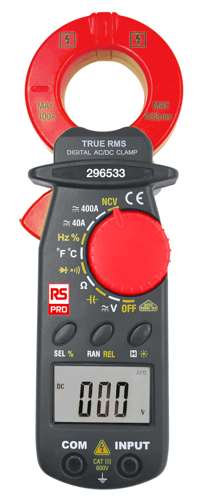 RS PRO | RS PRO Clamp Meters, 400A dc, Max Current 400A ac CAT III 600V ...