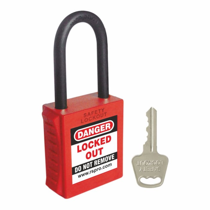 RS PRO | RS PRO Red 1-Lock Lockout ABS, Nylon Safety Padlock, 6 mm ...