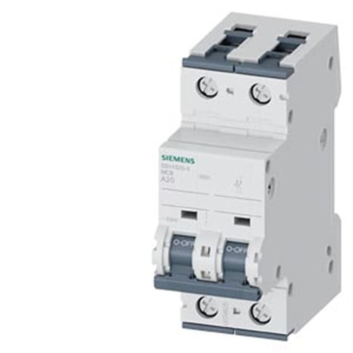 5SY4520-5 Siemens | Siemens SENTRON 5SY4 MCB, 2P, 20A, Type A, 230V AC ...