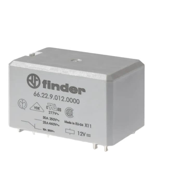 66.22.9.024.1000 Finder | Finder PCB Mount Power Relay, 24V Coil, 30A ...