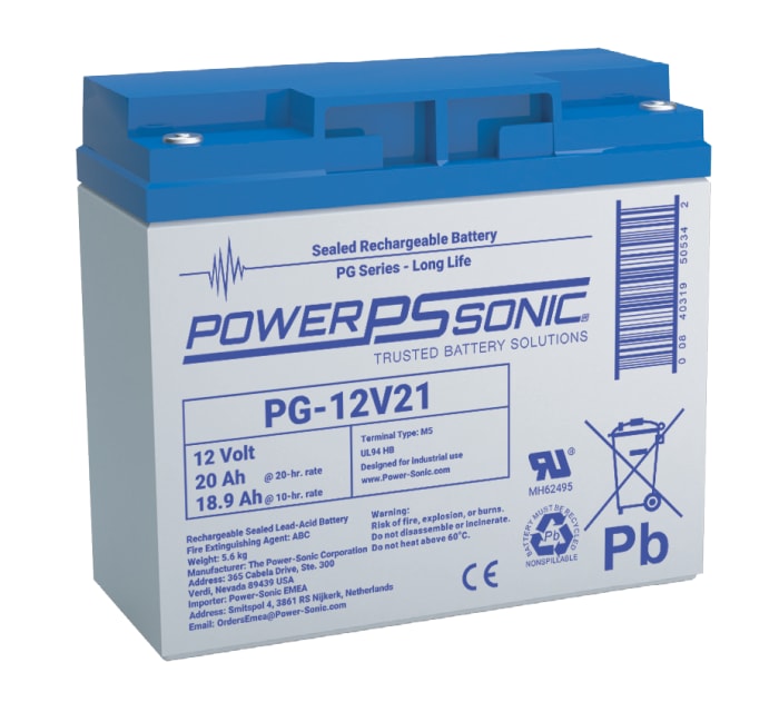 PG-12V21 M5/1 Power Sonic | Power Sonic 12V M5 Sealed Lead Acid Battery ...