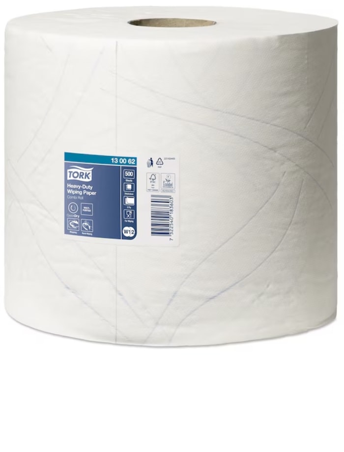 130062 Tork | Tork Rolled White Paper Towel, 170 m x 235mm, 2-Ply, 500 ...