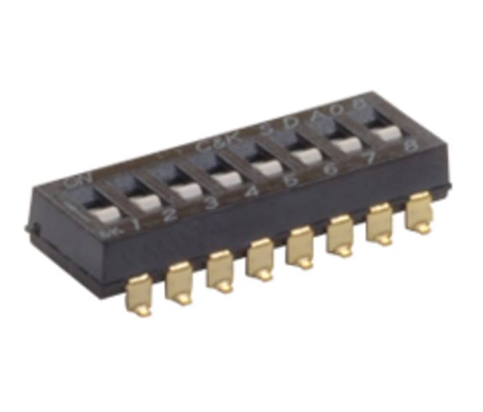 SDA08H1SBDR C & K | C & K 8 Way Surface Mount DIP Switch SPST, Raised, Slide Actuator | 161-3000 ...
