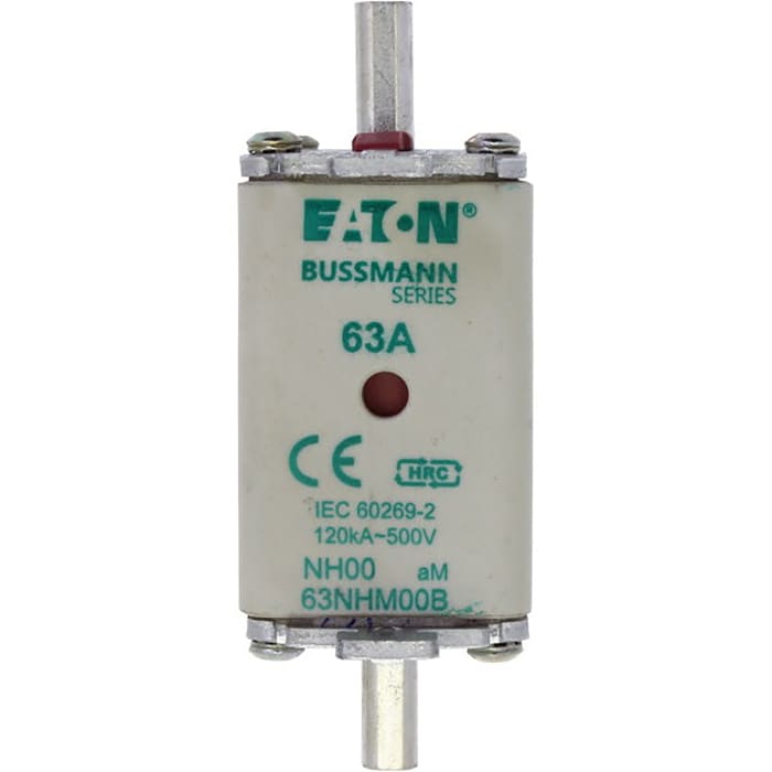 63NHM00B Eaton | Fusible Eaton, NH00, aM, 500V ac, 63A, DIN 43620, IEC ...