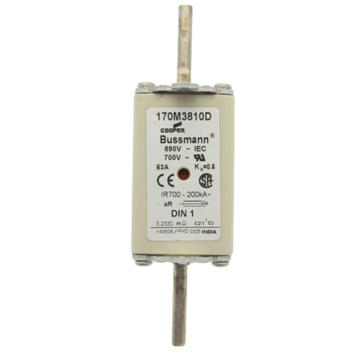 170M3811D Eaton | Eaton 80A Centred Tag Fuse, NH1, 690V ac | 182-1474 ...