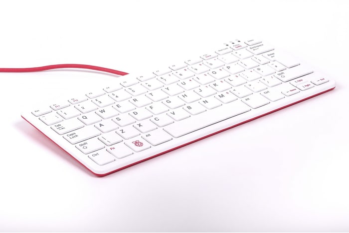 Rpi-KYB (UK)_Red Raspberry Pi | Raspberry Pi Red, White QWERTY (UK ...