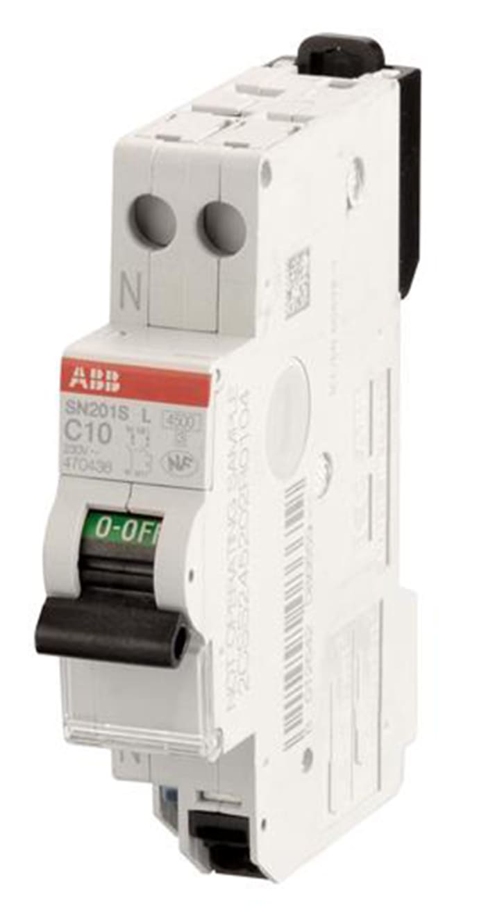 470632 ABB | Interruptor automático 1P+N, 4A, Curva Tipo C, Poder de corte 6 kA SN201 C4-L ...