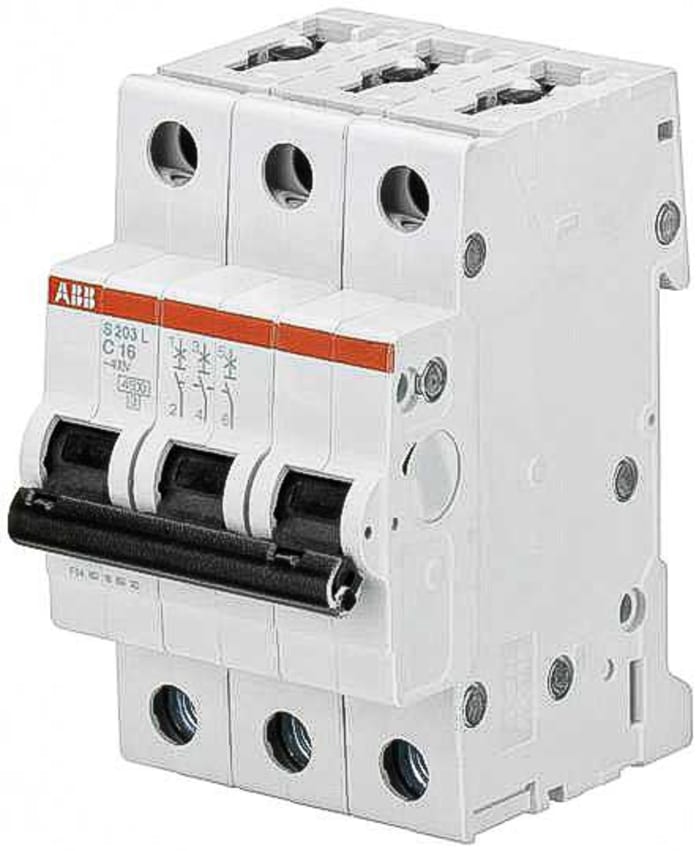 350338 ABB | Interruptor automático 3P, 16A, Curva Tipo C, Poder de ...