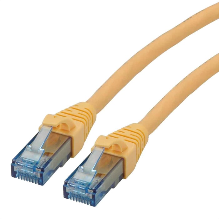 21.15.2728-30 Roline | Roline, 15m Cat6a, Yellow RJ45 to Male RJ45 Male ...