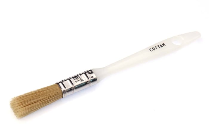 Cottam | Cottam Thin 12mm Synthetic Paint Brush with Flat Bristles ...