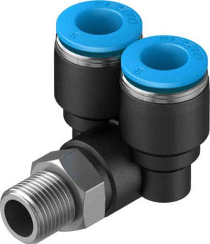 QSYL-1/8-8 Festo | Festo Y Threaded Adaptor, Push In 8 mm to Push In 8 ...