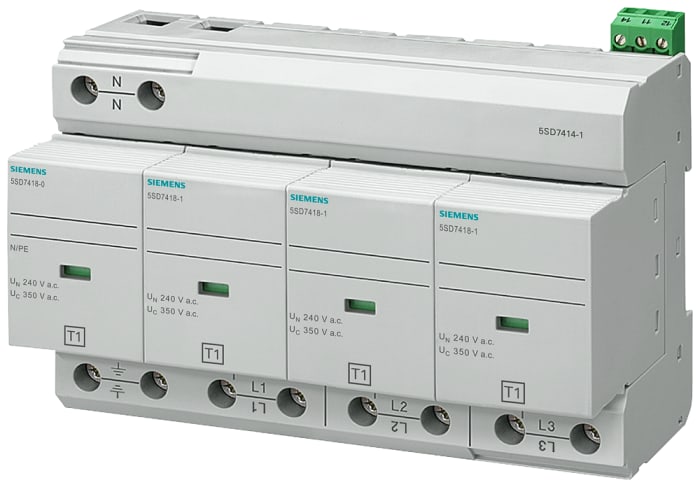 5SD7414-1 Siemens | Siemens 3 Phase Surge Protector, 100kA, DIN Rail ...