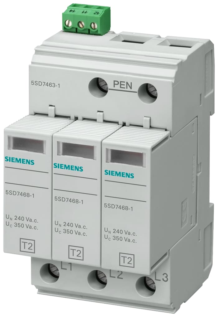 5SD7463-1 Siemens | Siemens 1 Phase Surge Protector, 25kA, DIN Rail ...