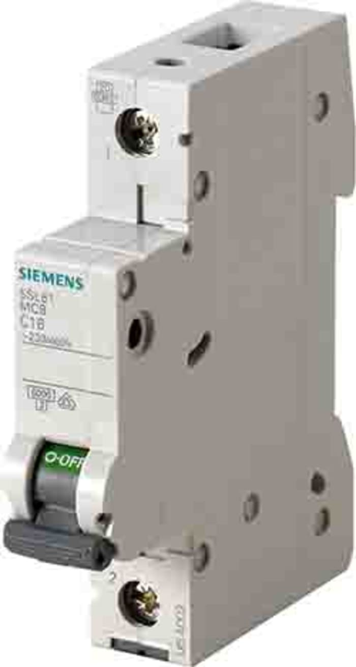 5SL6105-7 Siemens | Siemens SENTRON 5SL6 MCB, 1P, 500mA Curve C, 400V ...