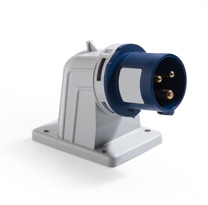 RS PRO | RS PRO IP44 Blue Panel Mount 2P + E Industrial Power Plug ...