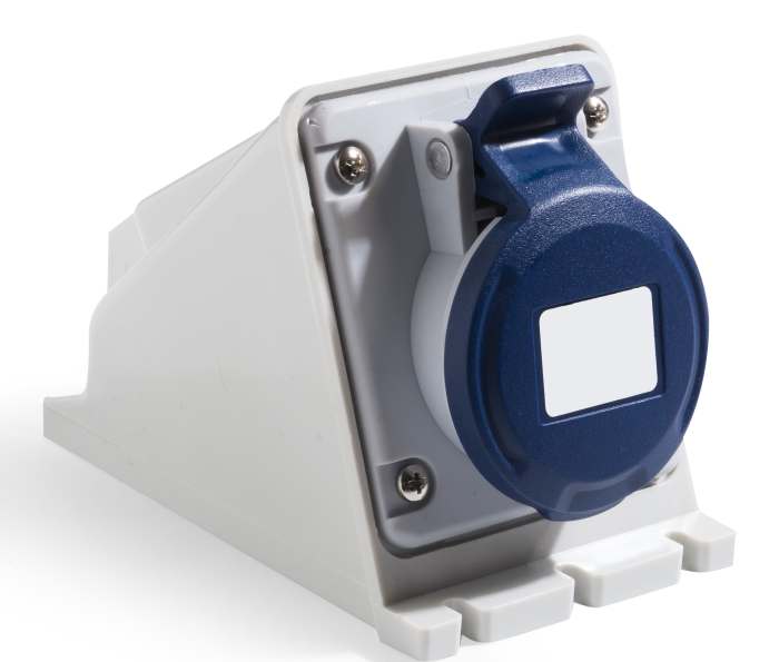 RS PRO | RS PRO IP44 Blue Wall Mount 2P + E Industrial Power Socket ...