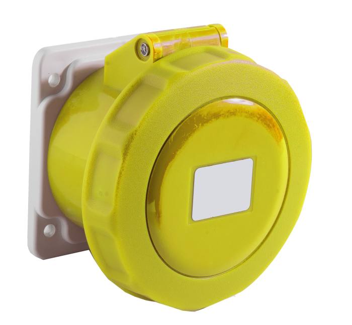 RS PRO | RS PRO IP67 Yellow Panel Mount 2P + E Industrial Power Socket ...