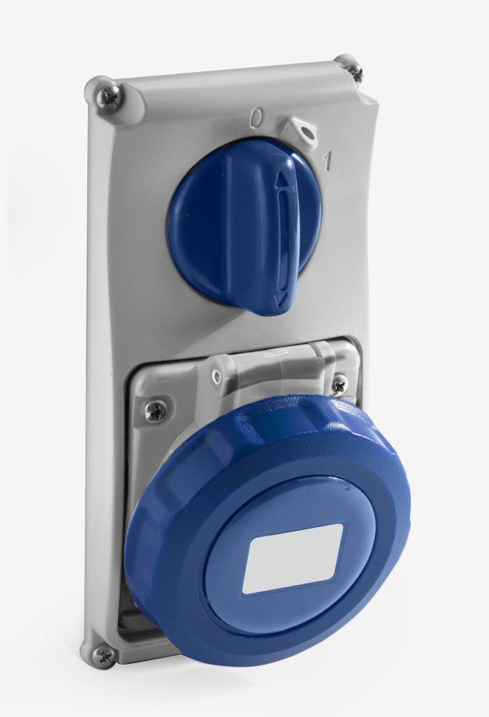 RS PRO | RS PRO IP67 Blue Panel Mount 2P + E Vertical Industrial Power ...