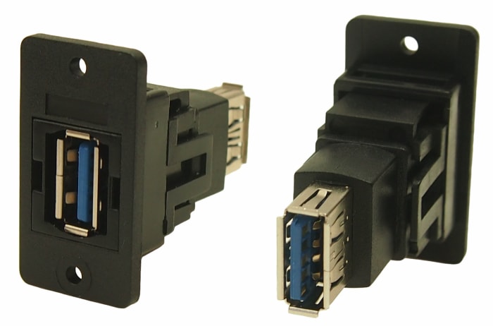 RS PRO | RS PRO Straight, Panel Female/Female- 2 Port Type USB Type A ...