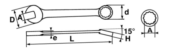 50A-14 SAM | SAM Combination Spanner, 14mm, 35/64in, Metric, Height ...