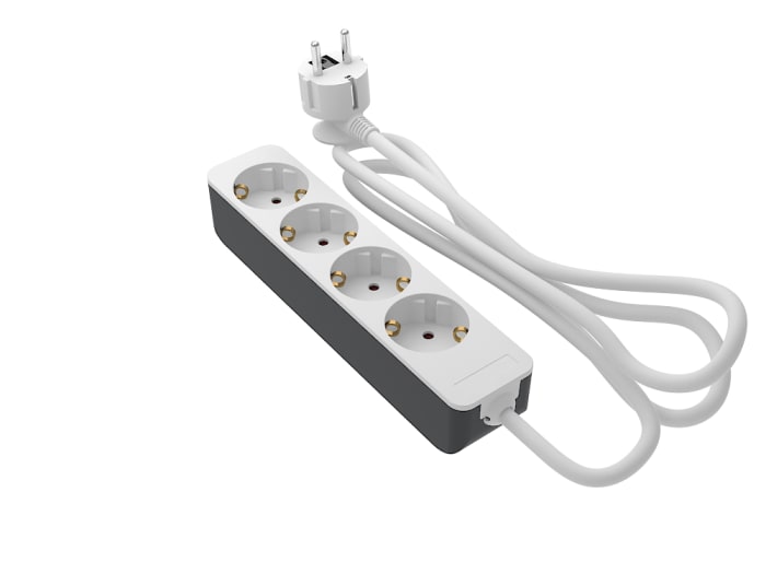 RS PRO | RS PRO 5 m 4 Socket Schuko Socket Extension Socket, 250V, IP20 ...