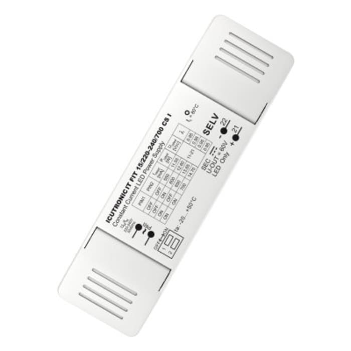 IT-FIT-15/220-240/700-CS-I Osram | Osram LED Driver, 11 → 21V Output, 15W Output, 700mA Output ...