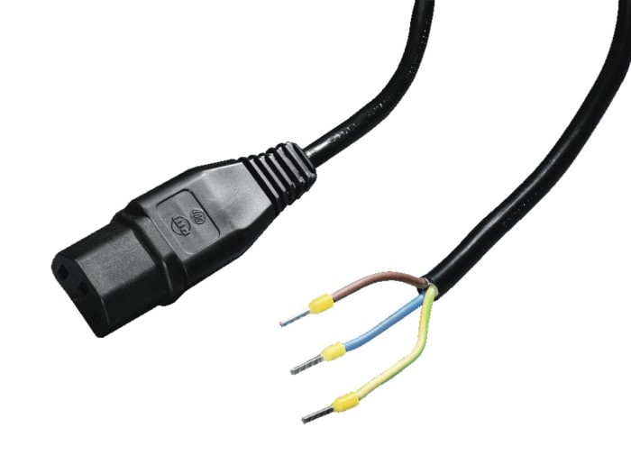 6450060 Rittal | Rittal IEC C13 Unterminated Power Cord, 1.5mSM | 230 ...