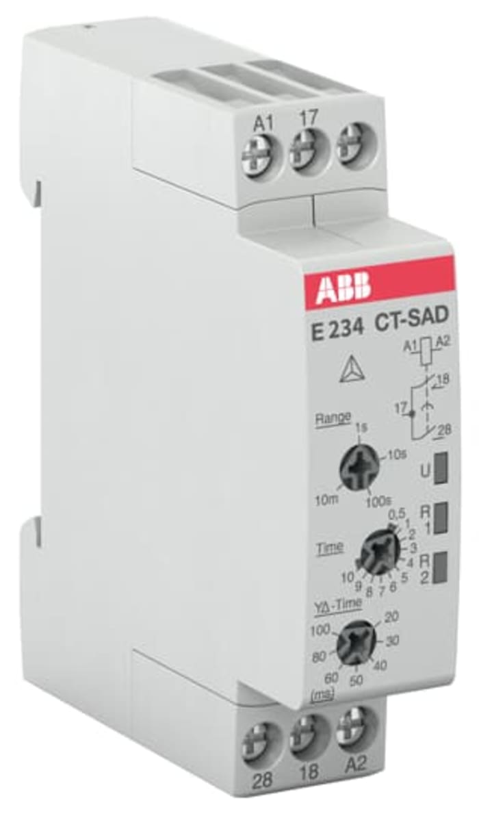 1SVR500210R0100 CT-SAD.22 ABB | ABB DIN Rail Mount Timer Relay, 24 → ...