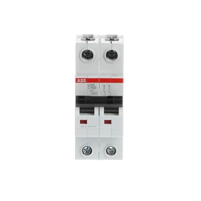 2CDS252001R0824 S202-C100 6kA ABB | Interruptor automático 2P, 100A, Curva Tipo C, Poder de ...