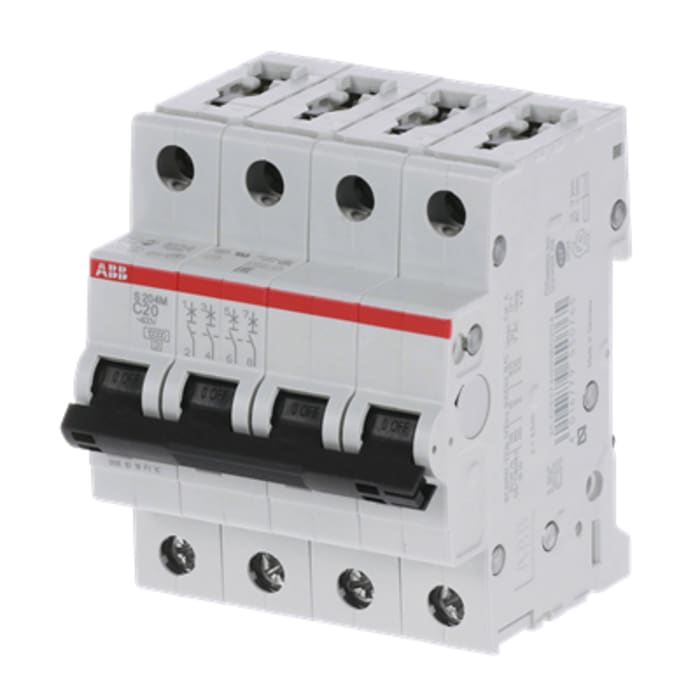 2CDS274001R0204 S204M C 20A - 15 KA ABB | Interruptor automático 4P, 20A, Curva Tipo C, Poder de ...