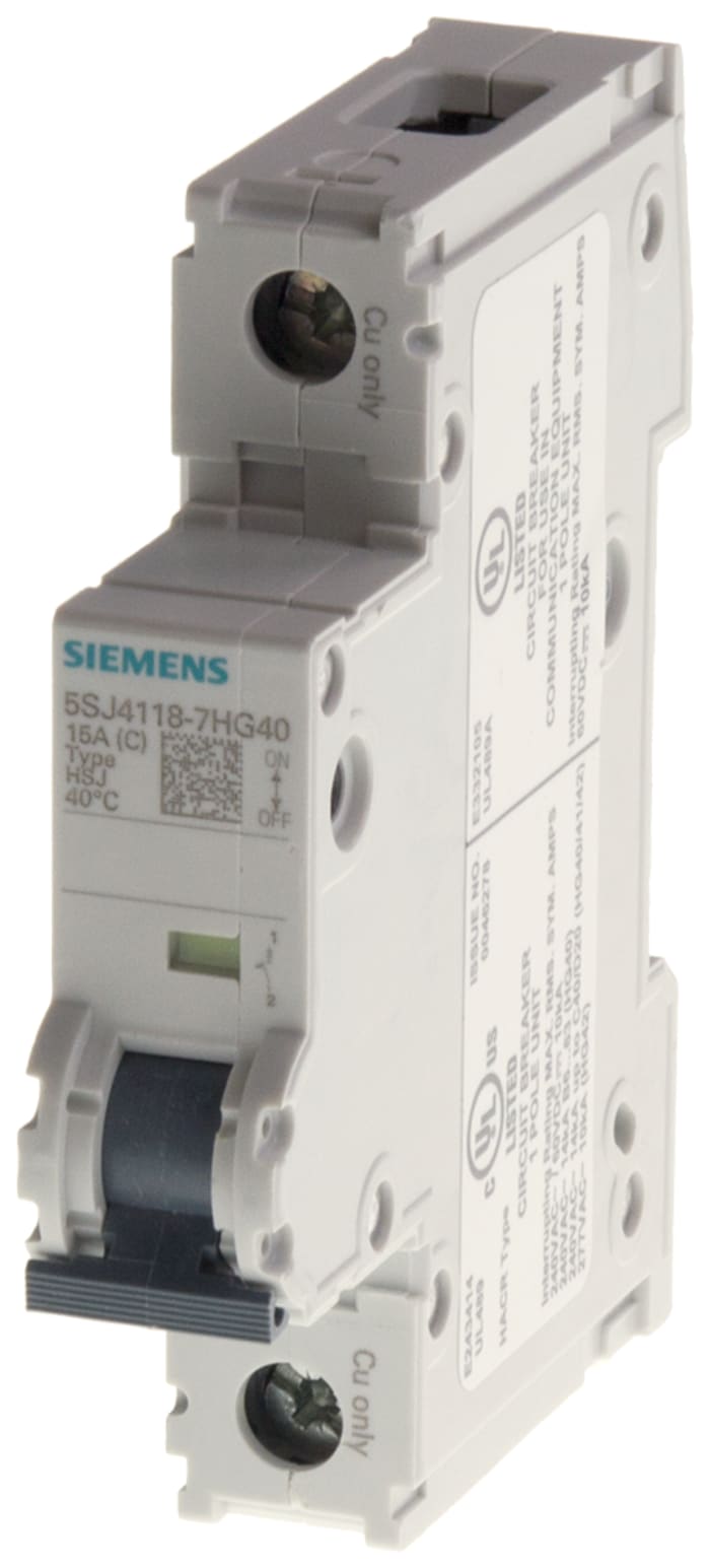 5SJ4101-7HG40 Siemens | Siemens SENTRON 5SJ MCB, 1P, 1A | 232-2213 | RS