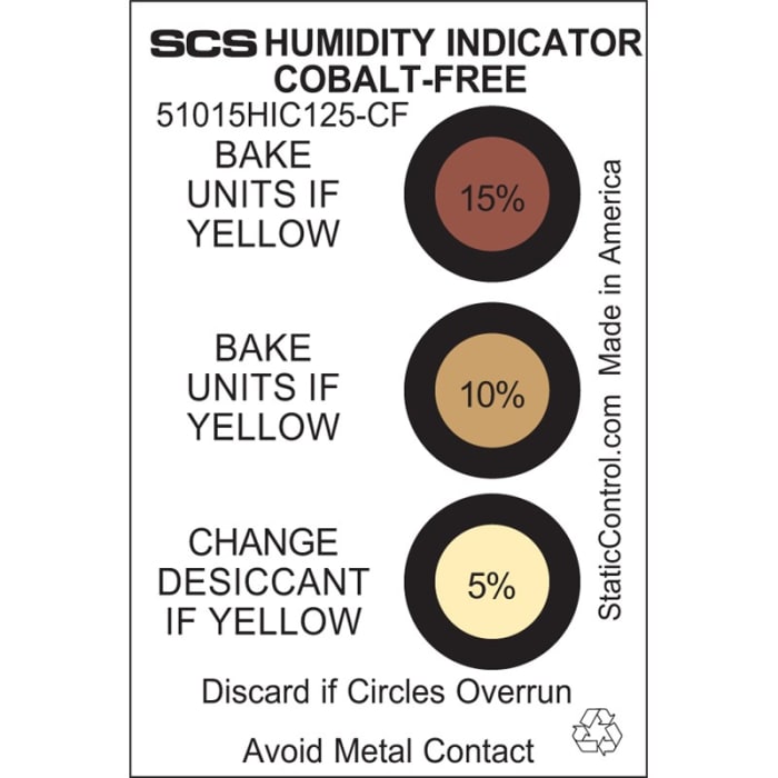 51015HIC125-CF SCS | HUMIDITY INDICATOR CARD, COBALT-FREE, 5- | 232 ...