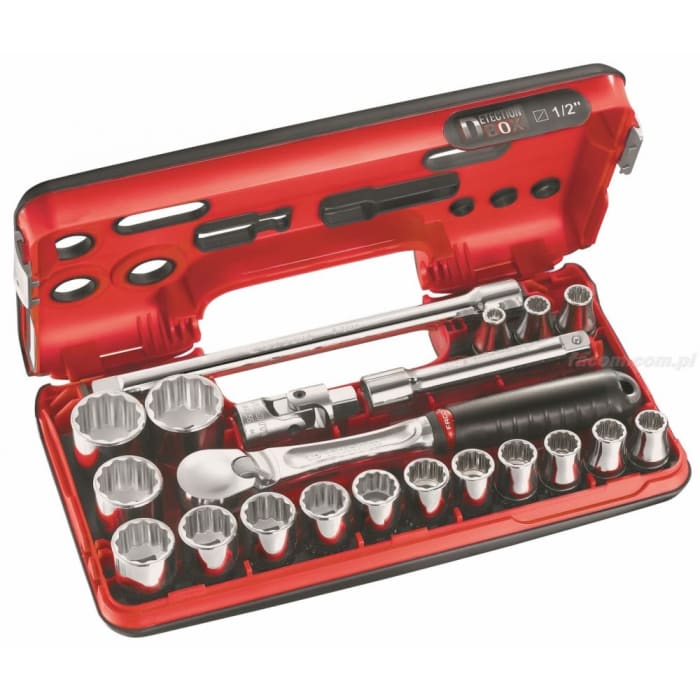 SL.DBOX112PB Facom | Facom 21-Piece Metric 1/2 in Standard Socket Set ...