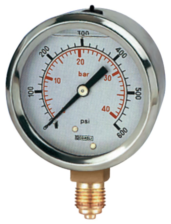 RS PRO | RS PRO BSP 1/4 Analogue Pressure Gauge 1000psi Bottom Entry 63mm Outside Diameter | 235 ...